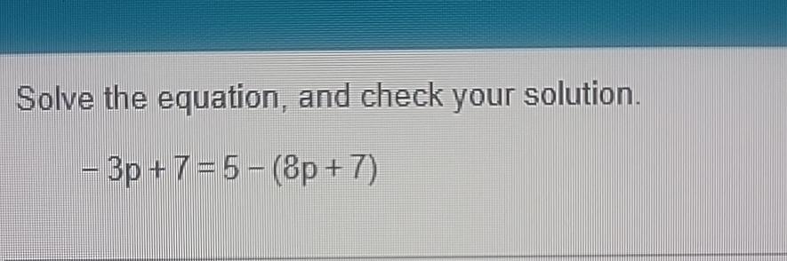Solved Solve the equation, and check your | Chegg.com