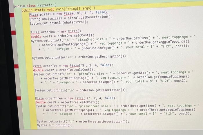 Solved - Private instance variables to store the size of the | Chegg.com