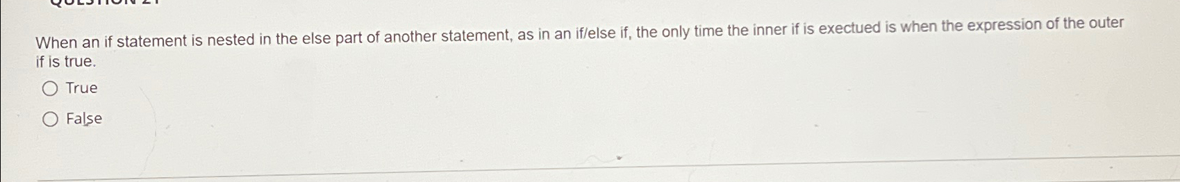Solved When an if statement is nested in the else part of | Chegg.com