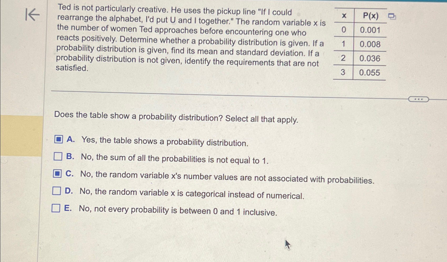 Solved Ted is not particularly creative. He uses the pickup | Chegg.com