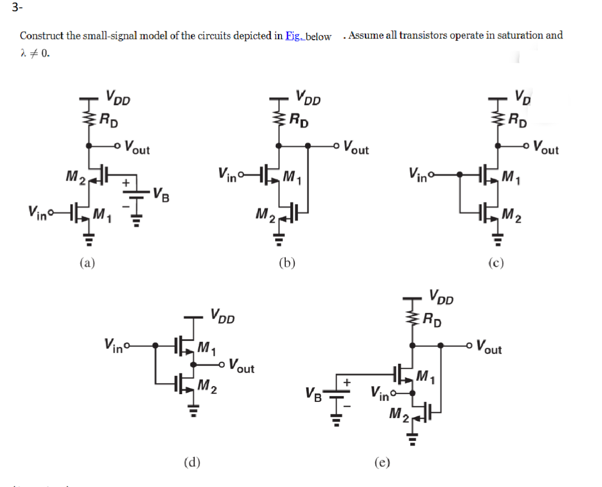 Solved 3- ﻿JuST find the small signal model of figure d) | Chegg.com