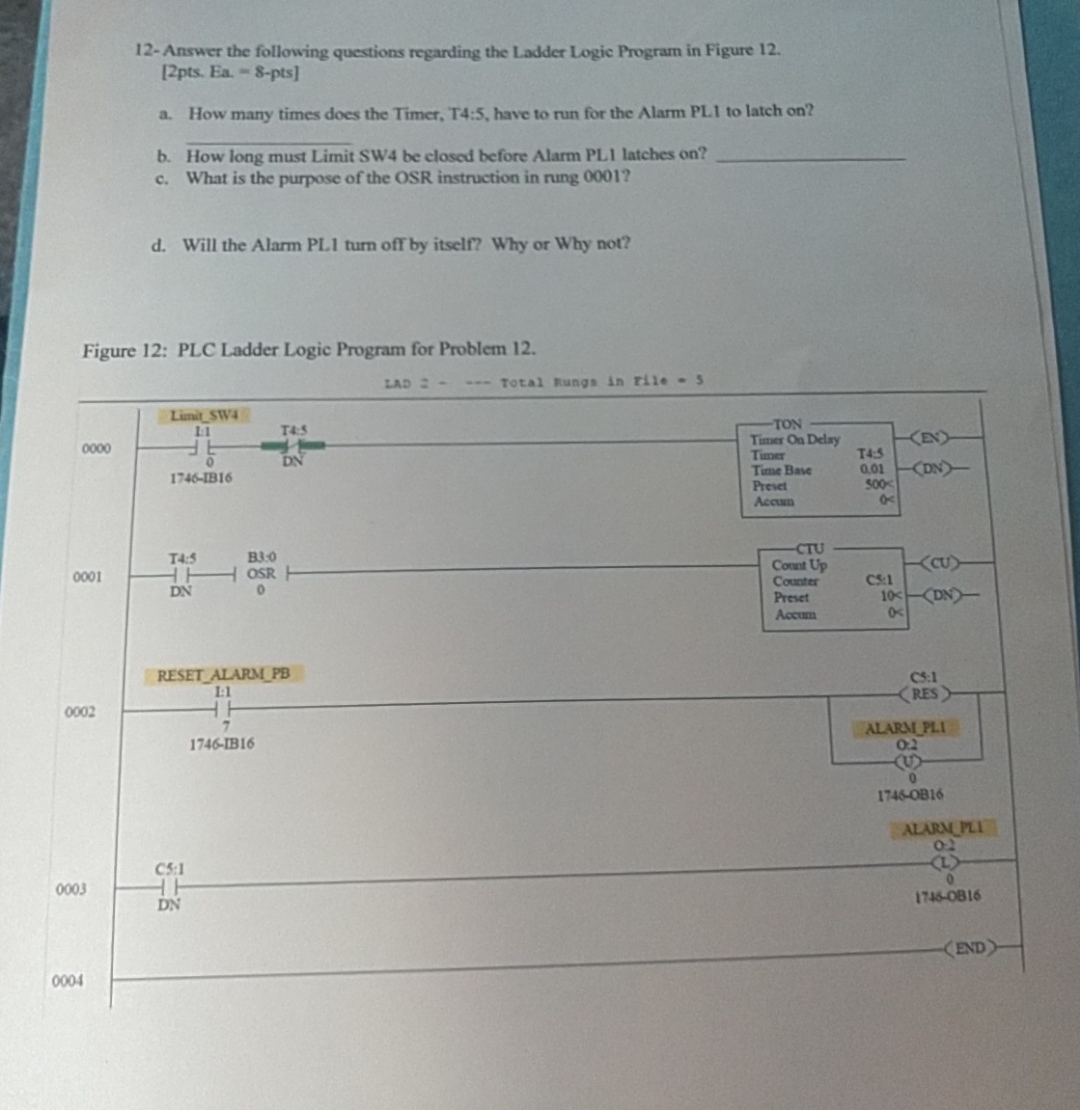 Solved 12-Answer the following questions regarding the | Chegg.com