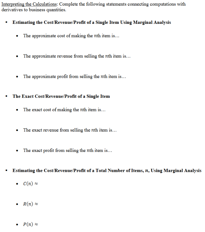Solved Interpreting the Calculations: Complete the following | Chegg.com