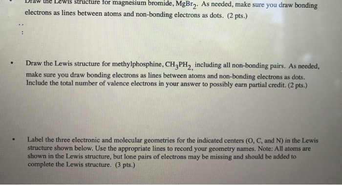 draw the Lewis structure for magnesium bromide, | Chegg.com