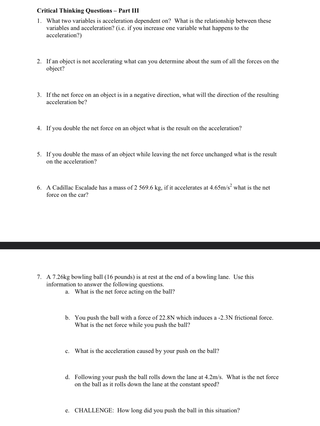 Solved Critical Thinking Questions - ﻿Part IIIWhat two | Chegg.com