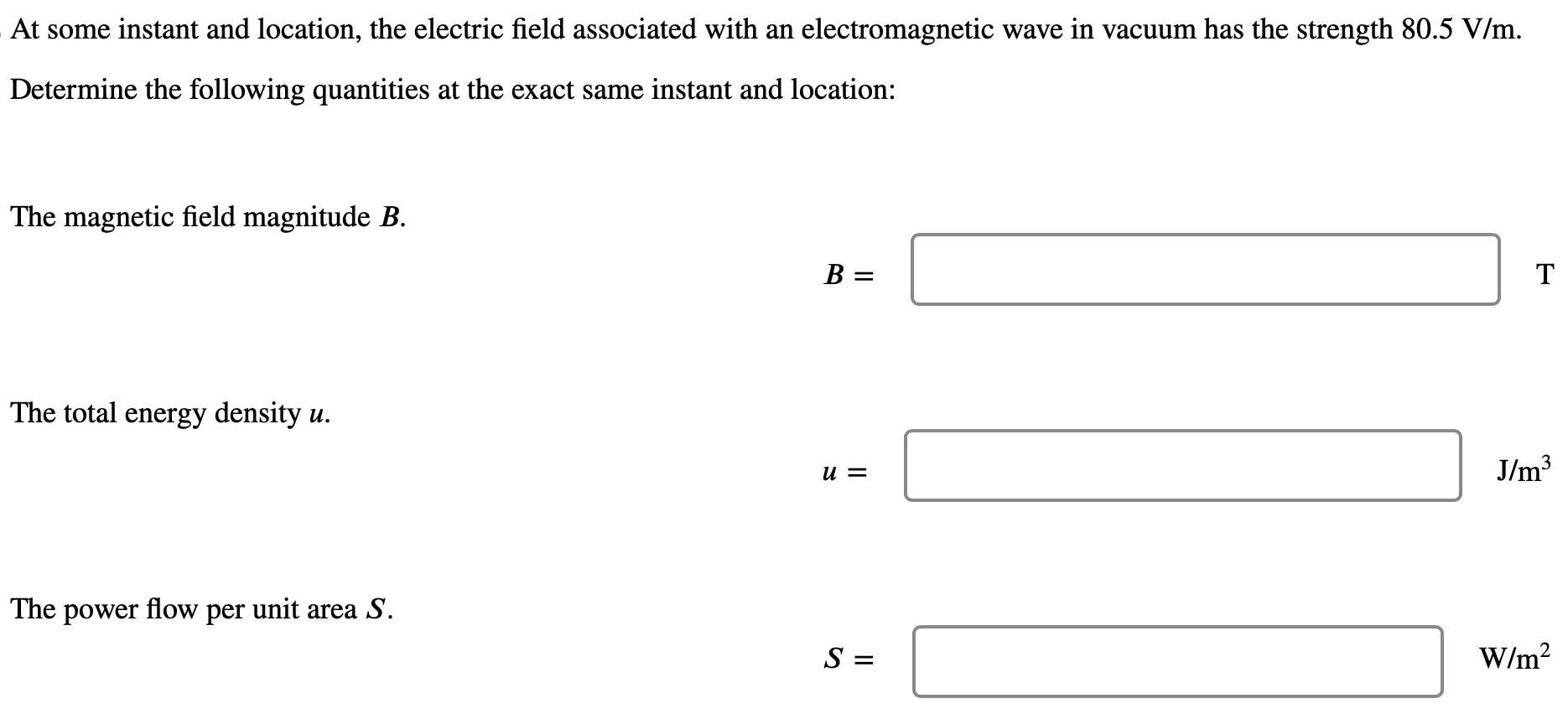 Solved At some instant and location, the electric field | Chegg.com