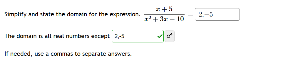 Solved Simplify and state the domain for the expression. | Chegg.com