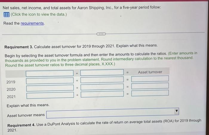 Solved Data tableRequirements 1. Calculate trend percentages | Chegg.com
