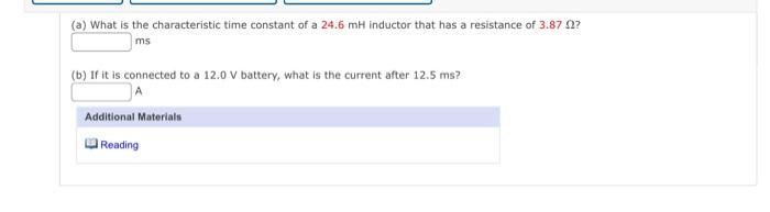 Solved (a) What is the characteristic time constant of a | Chegg.com