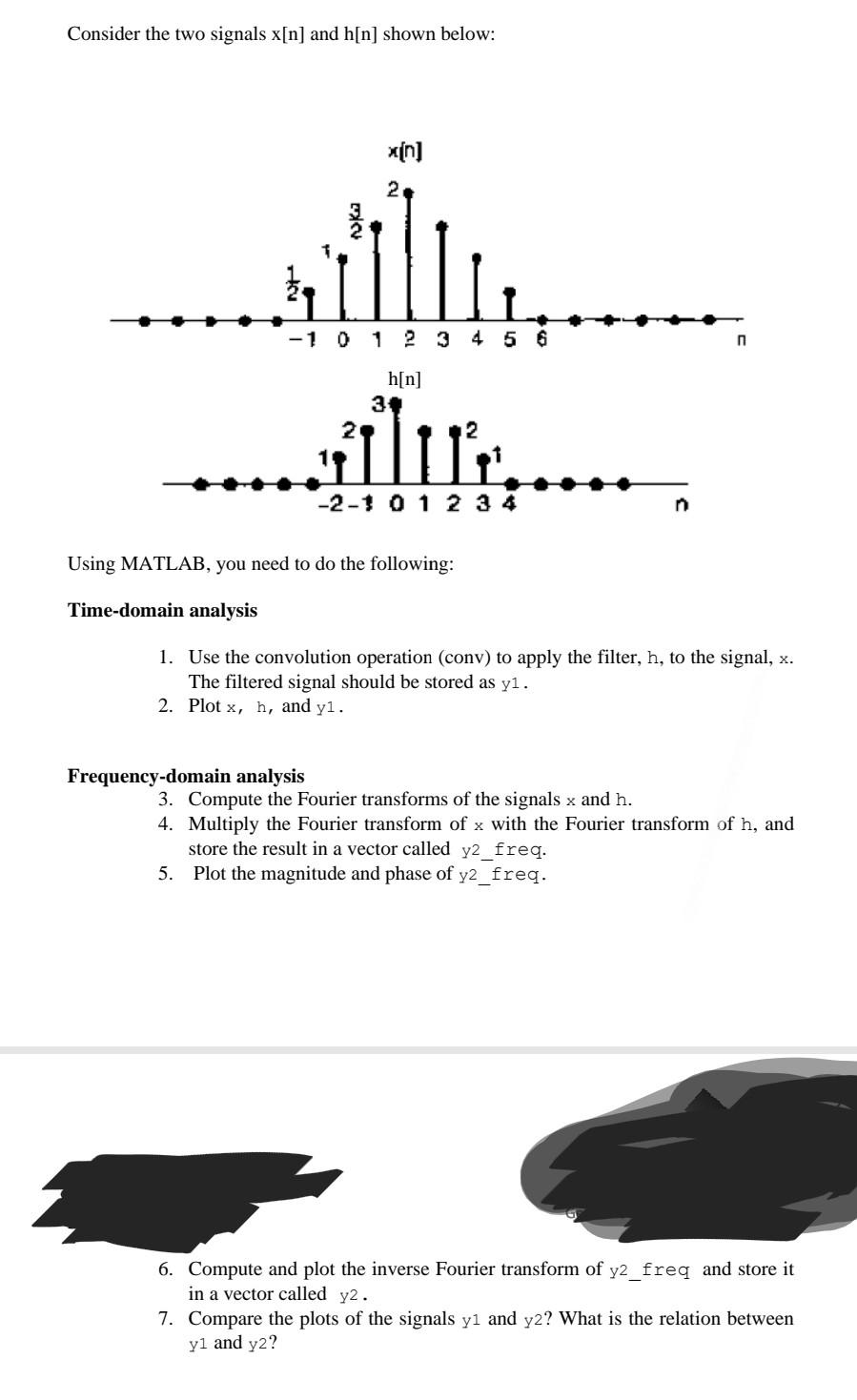 Solved Consider the two signals x[n] and h[n] shown below: | Chegg.com