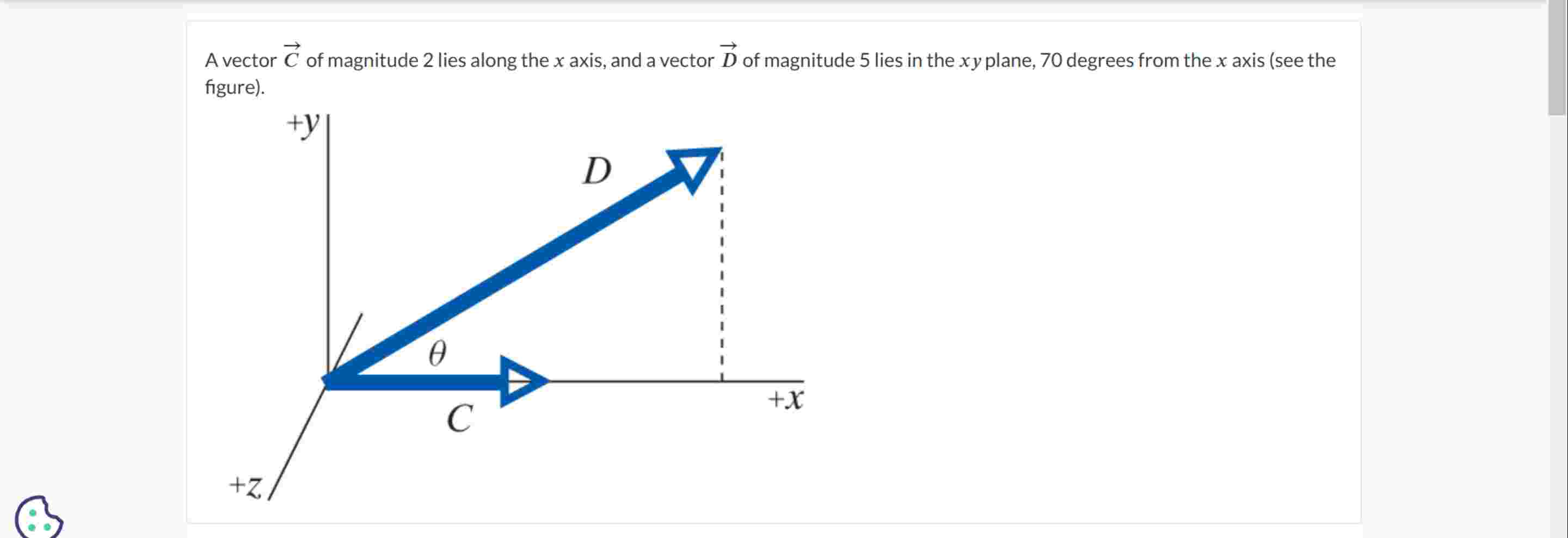 Solved A vector vec(C) of ﻿magnitude 2 ﻿lies along the x | Chegg.com