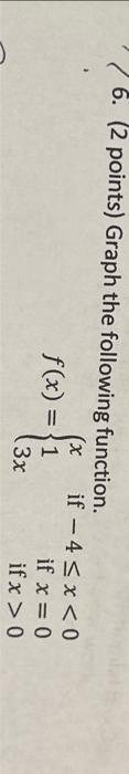 Solved 6. (2 points) Graph the following function. | Chegg.com