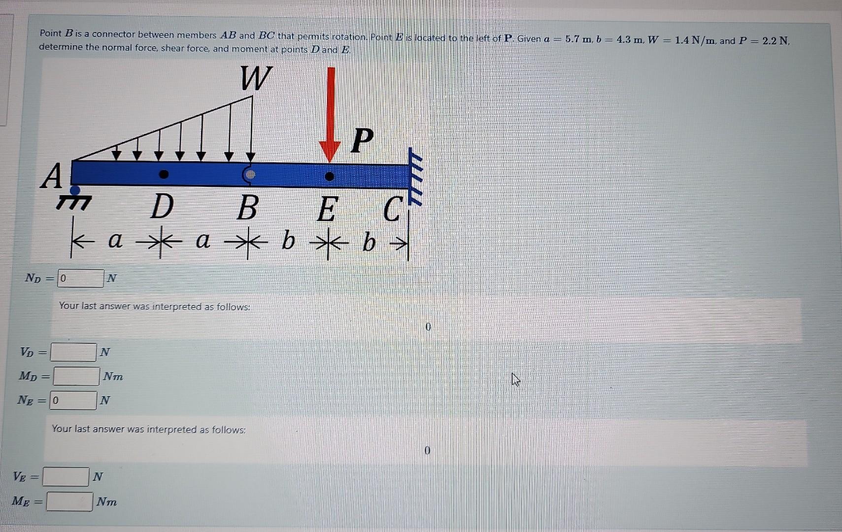 Solved Point B is a connector between members AB and BC that | Chegg.com