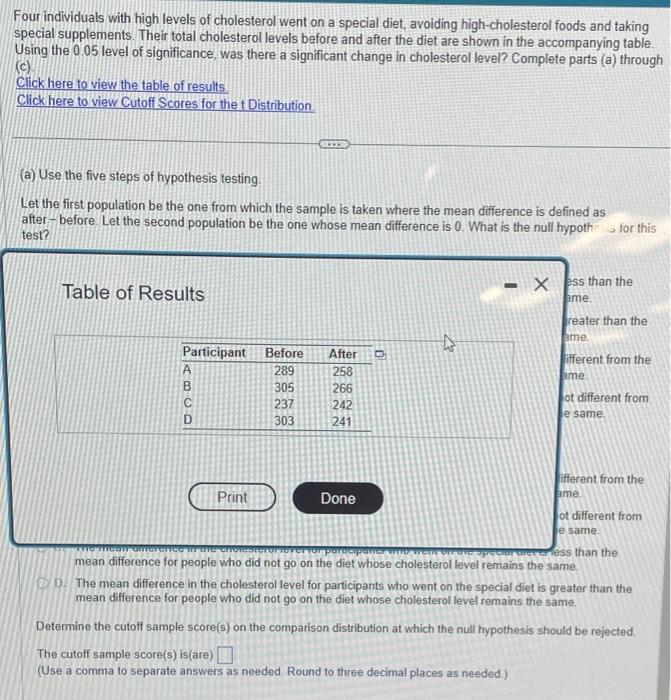 Solved answer cutoff sample score and samples score on the | Chegg.com