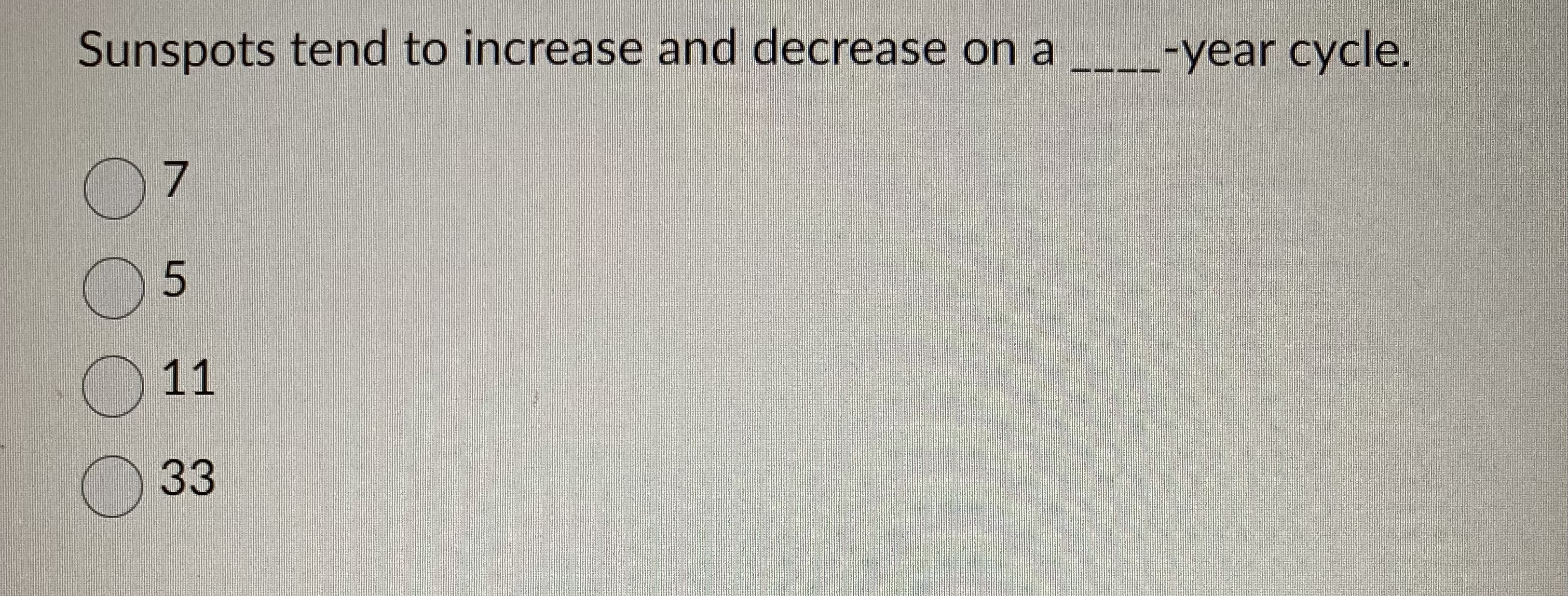Solved Sunspots tend to increase and decrease on a-year | Chegg.com