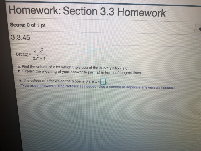 Solved Homework Section 3 3 Homework Score 0 Of 1 Pt 3 3 45