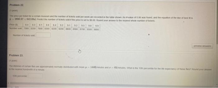 Solved Namber of flaets sold Problem 23. (1 poini) 106 | Chegg.com