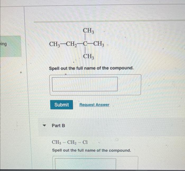 Solved Spell out the full name of the compound. Part B | Chegg.com