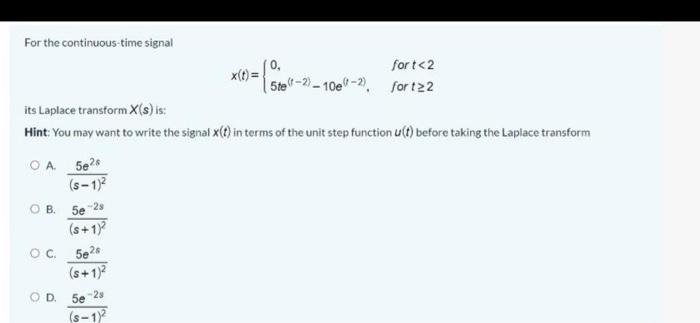 For the continuous-time signal | Chegg.com