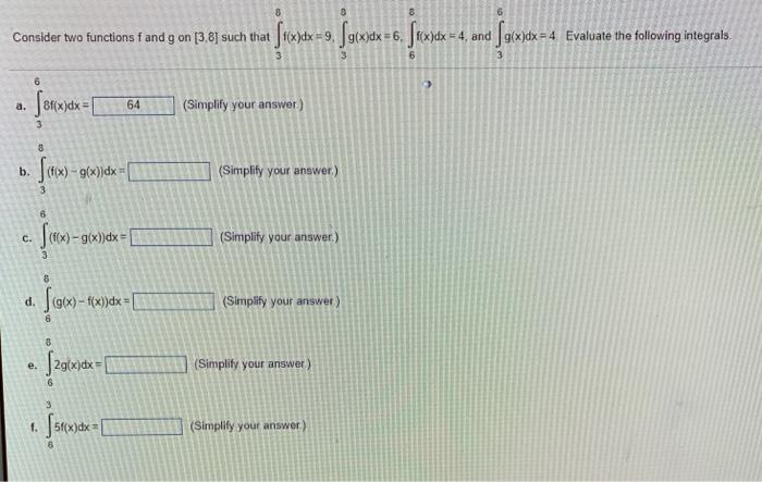 Solved Consider tale functions and gon (3,81 such that - a | Chegg.com