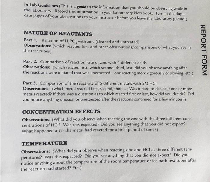 In-Lab Guidelines (This is a guide to the information | Chegg.com