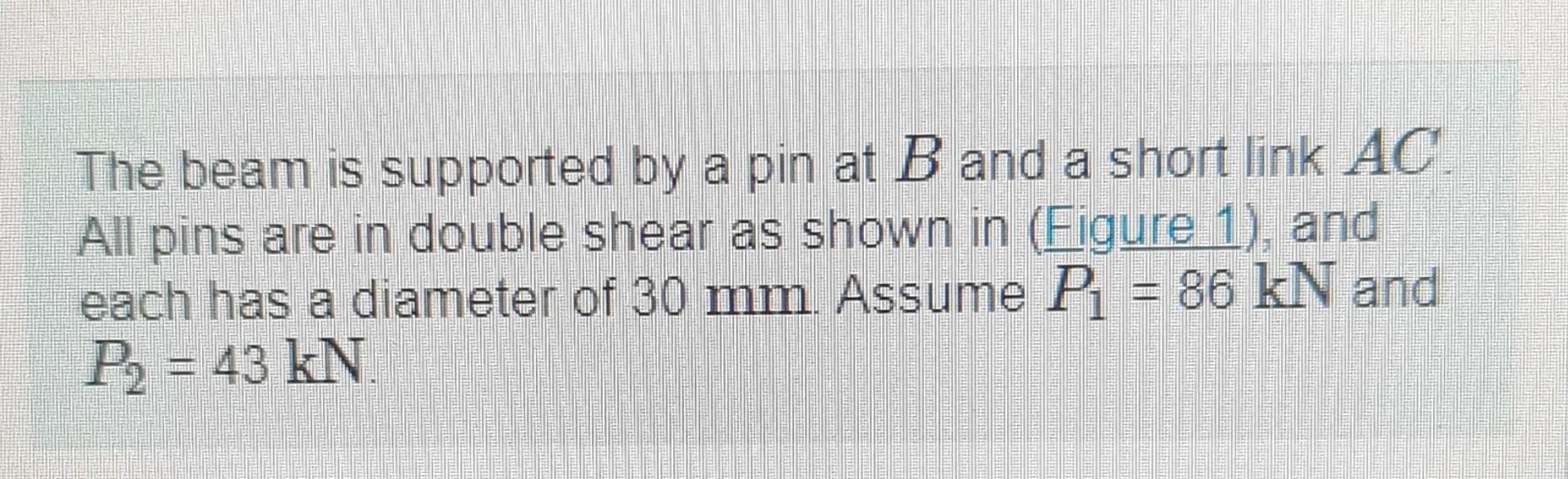 Solved The beam is supported by a pin at B and a short link | Chegg.com