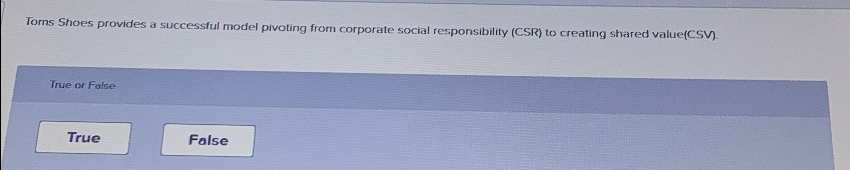 Solved Toms Shoes provides a successful model pivoting from | Chegg.com