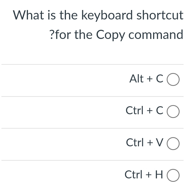 Solved What Is The Keyboard Shortcut For The Copy 