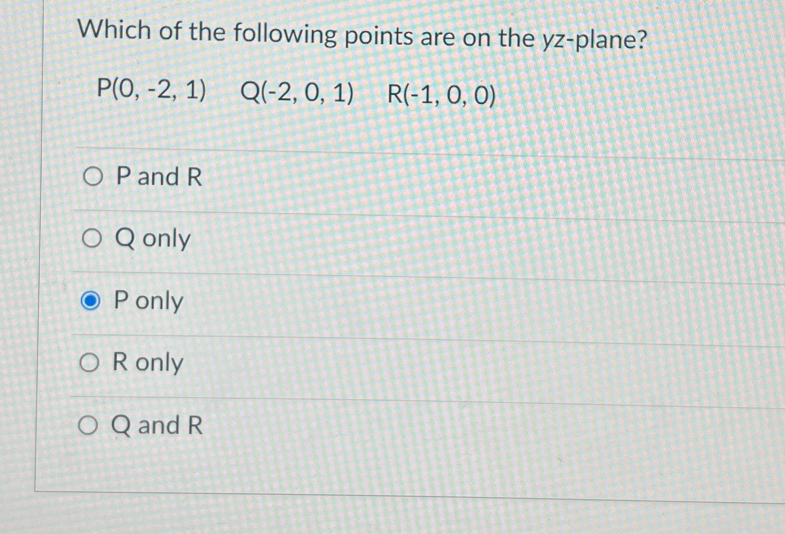 Solved Which of the following points are on the | Chegg.com