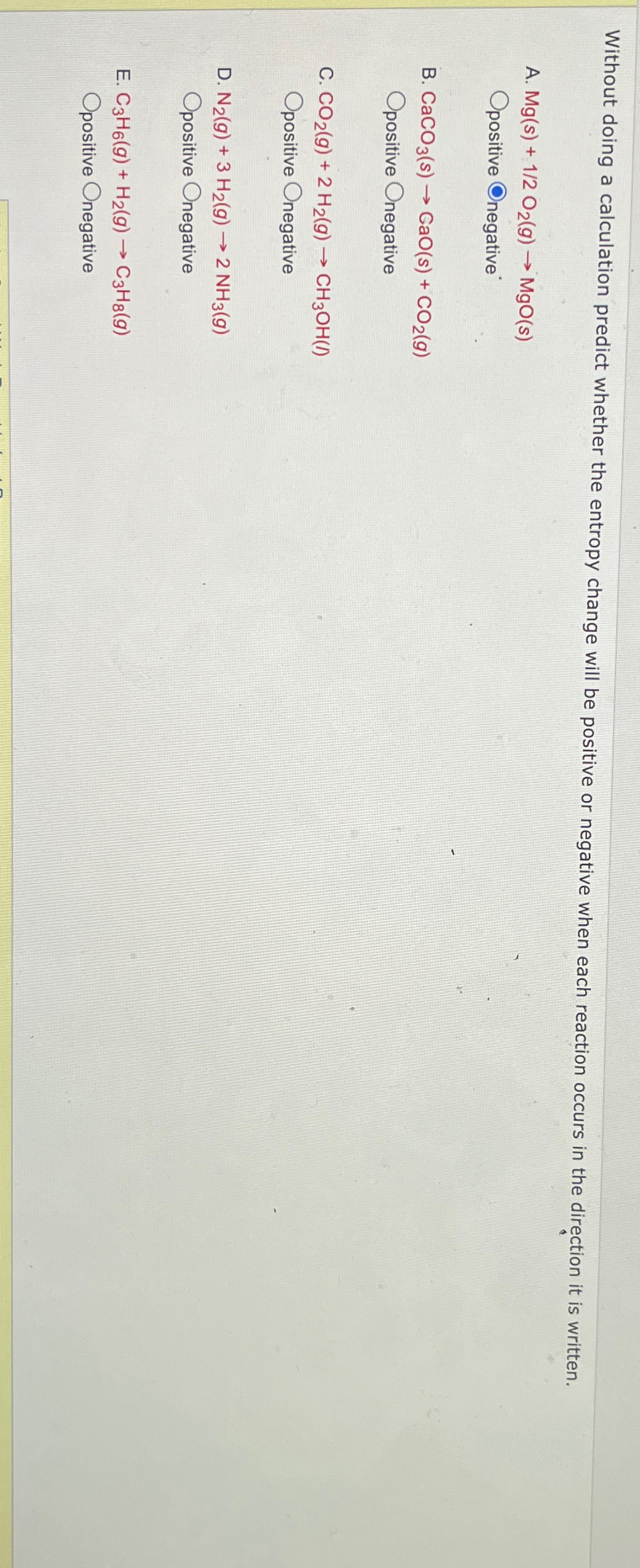 Solved Without doing a calculation predict whether the | Chegg.com