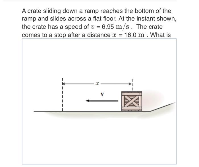 Solved A crate sliding down a ramp reaches the bottom of the | Chegg.com