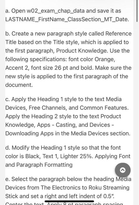 a. Open w02_exam_chap_data and save it as | Chegg.com
