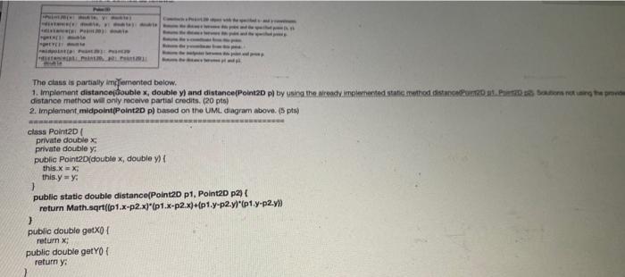 Solved The Point2D class is defined as follows: The class is | Chegg.com