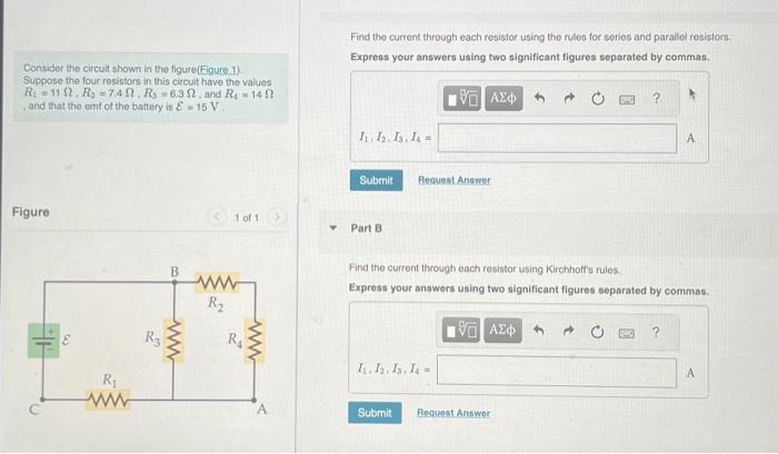 Solved Find the current through each resistor using the | Chegg.com