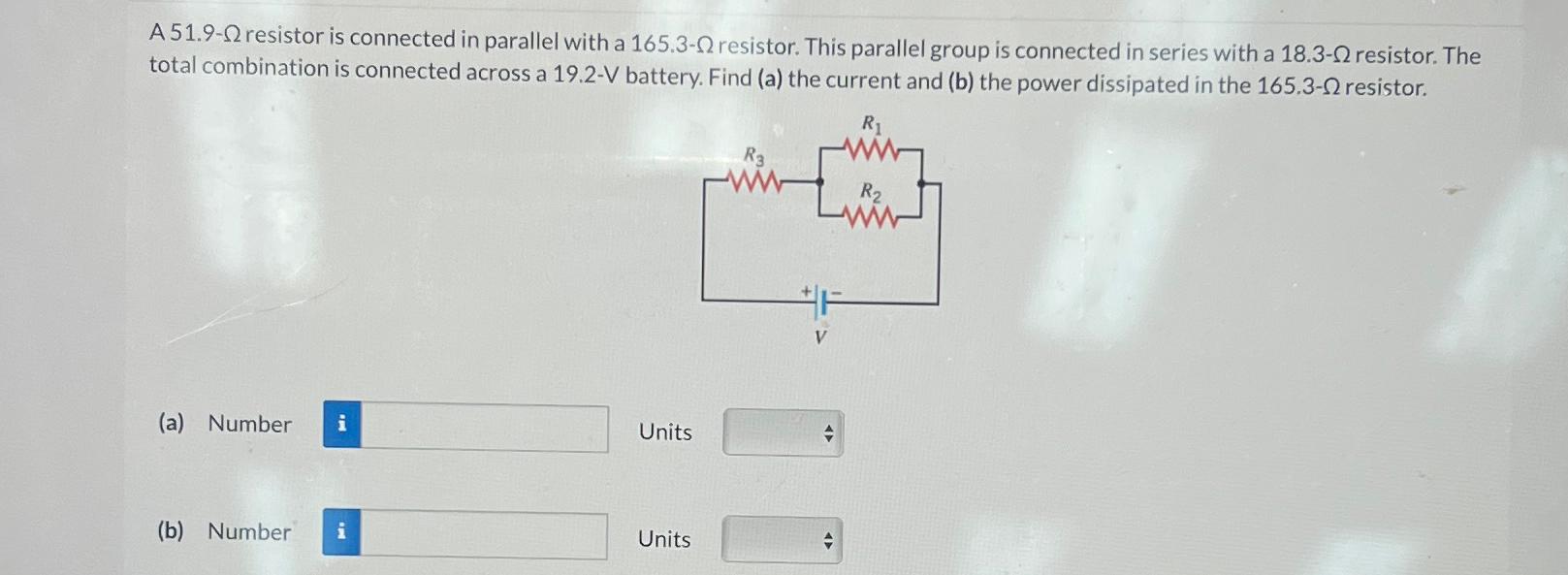 Solved A 51.9- \\\\Omega resistor is connected in parallel | Chegg.com