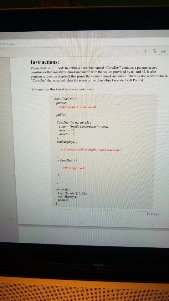 Solved uctions.pdf W Instructions: Please write a C++ code | Chegg.com