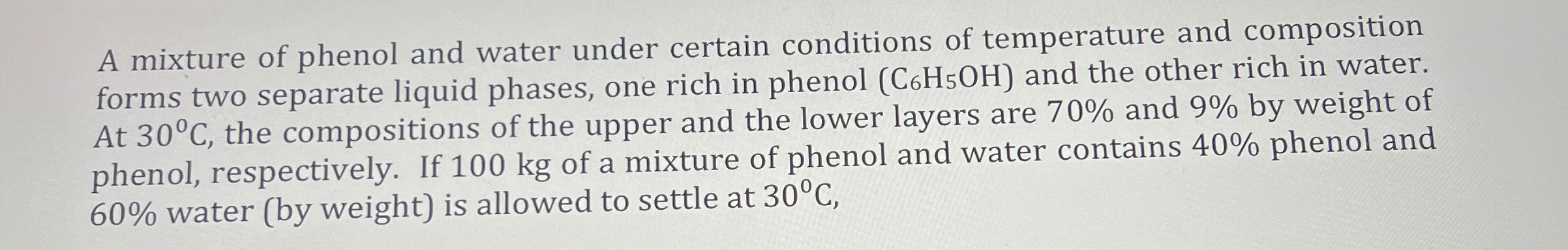 Solved A mixture of phenol and water under certain | Chegg.com