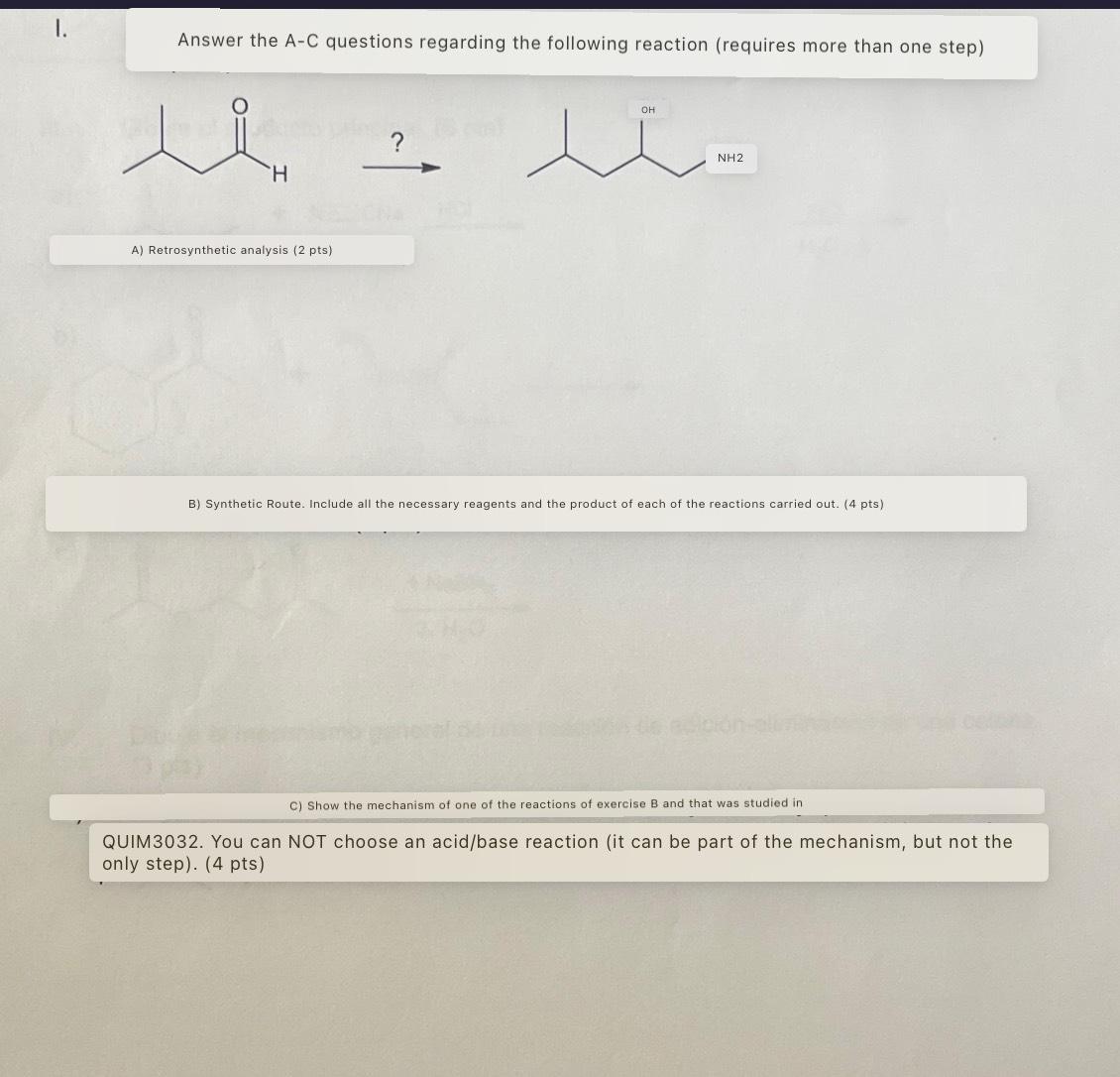Solved I. Answer the A-C questions regarding the following | Chegg.com