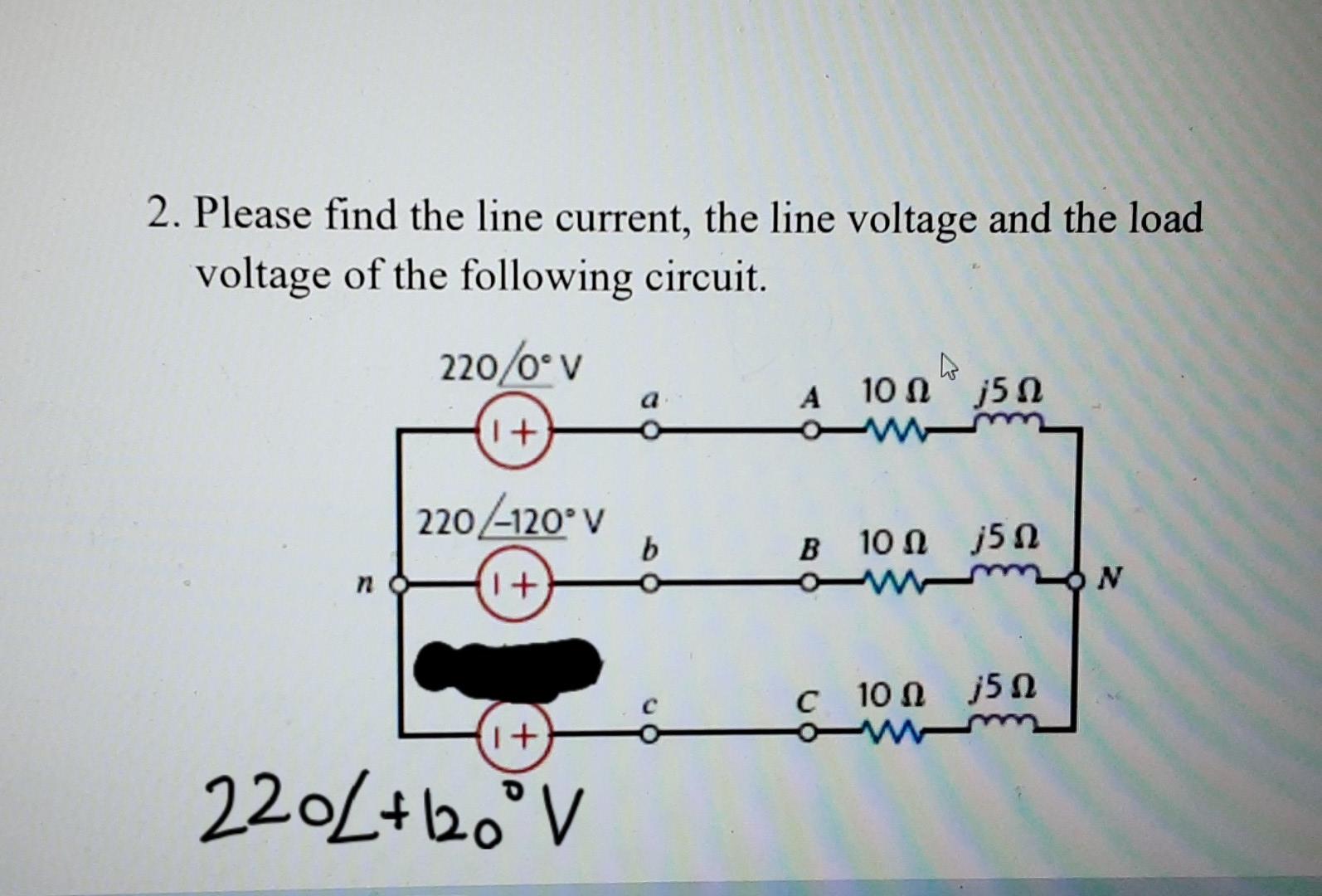 Solved 2. Please find the line current, the line voltage and | Chegg.com