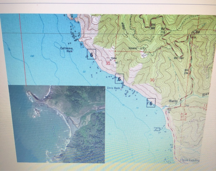 Solved This is a topographic map showing some coastal | Chegg.com