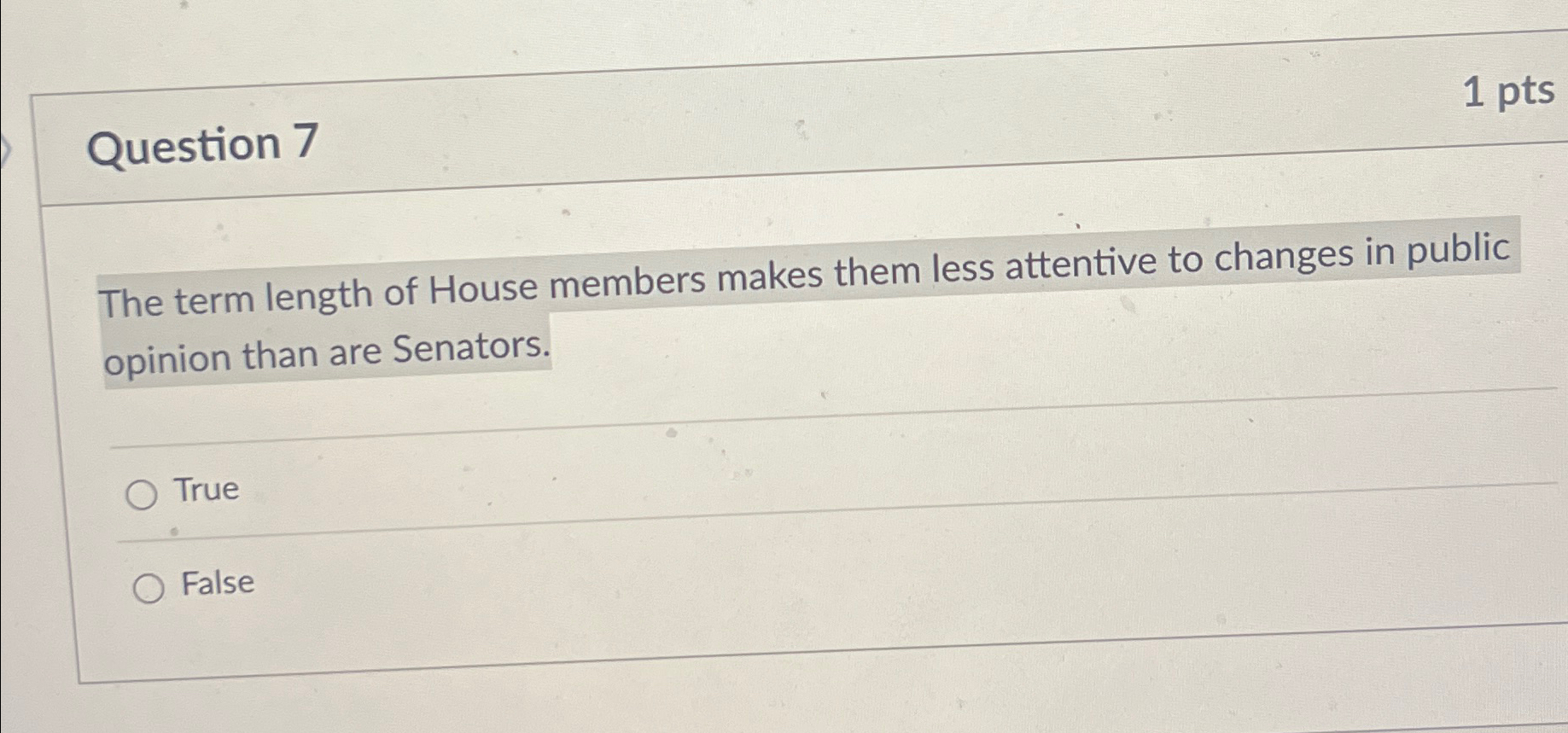 The term length of House members makes them less | Chegg.com