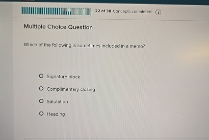 Solved 22 ﻿of 38 ﻿Concepts completedMultiple Cholce | Chegg.com