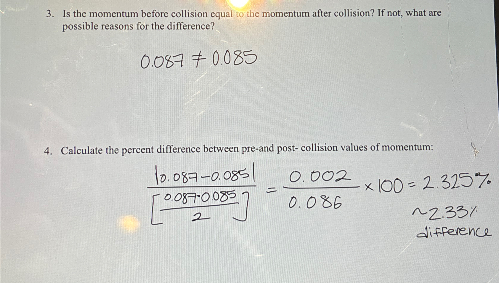 Solved Is the momentum before collision equal to the | Chegg.com