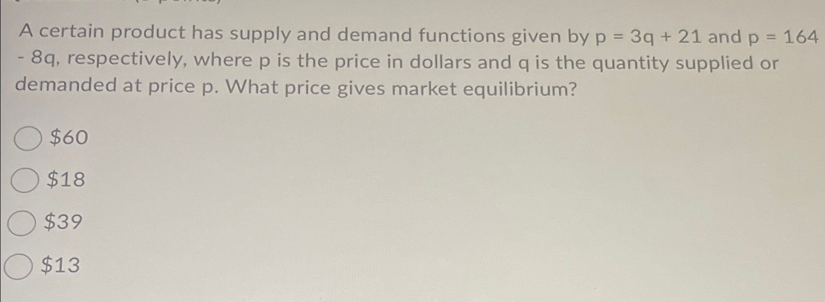 Solved A certain product has supply and demand functions | Chegg.com