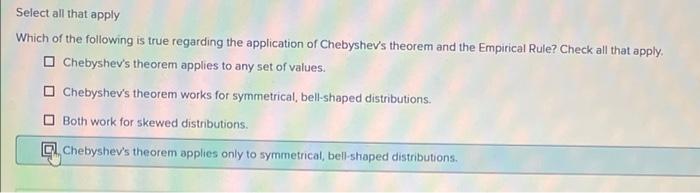 Solved Select all that apply Which of the following is true | Chegg.com