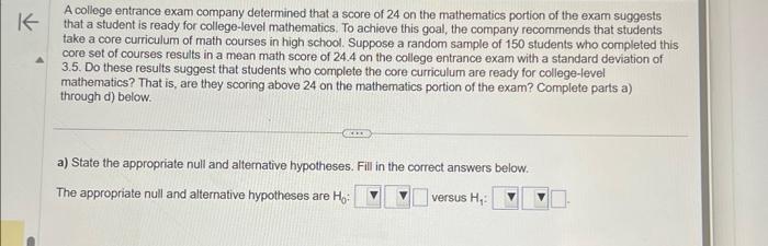 Solved A college entrance exam company determined that a | Chegg.com Solved A college entrance exam company determined that a | Chegg.com