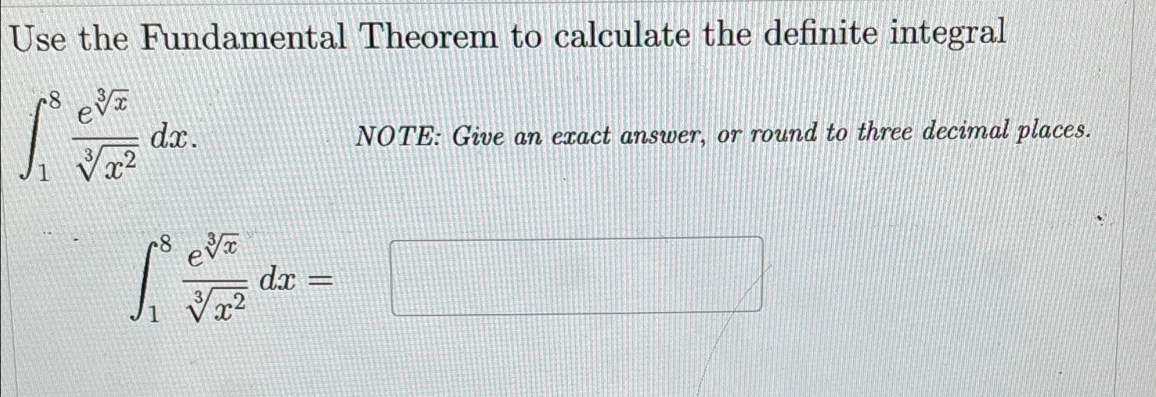 Solved Use the Fundamental Theorem to calculate the definite | Chegg.com
