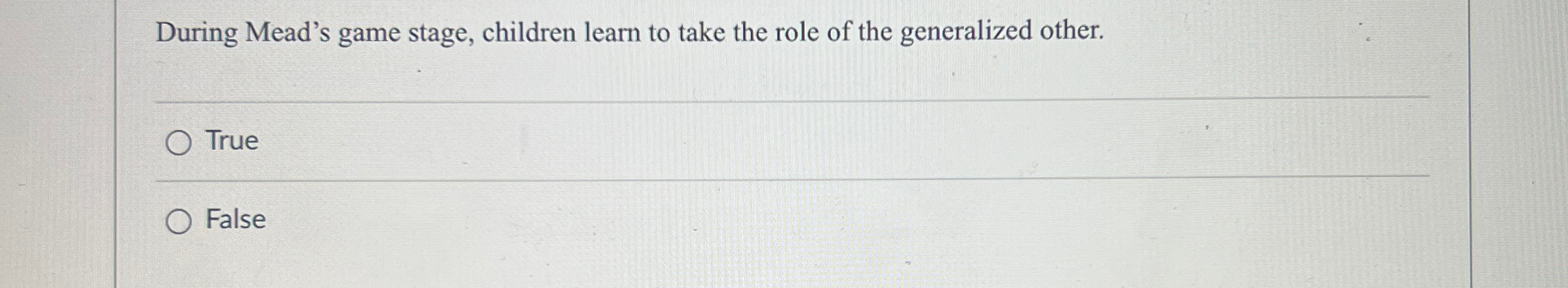 Solved During Mead's game stage, children learn to take the | Chegg.com