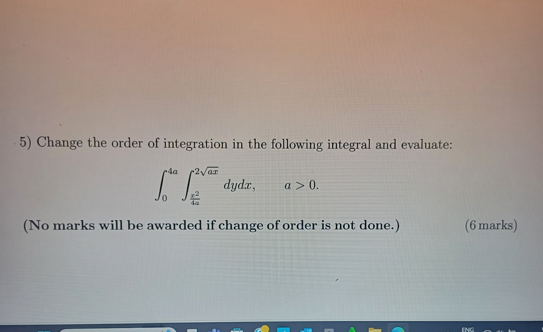 Solved Change the order of integration in the following | Chegg.com