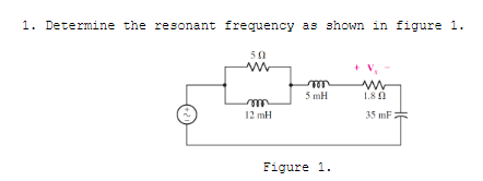 Solved Determine the resonant frequency as shown in figure | Chegg.com